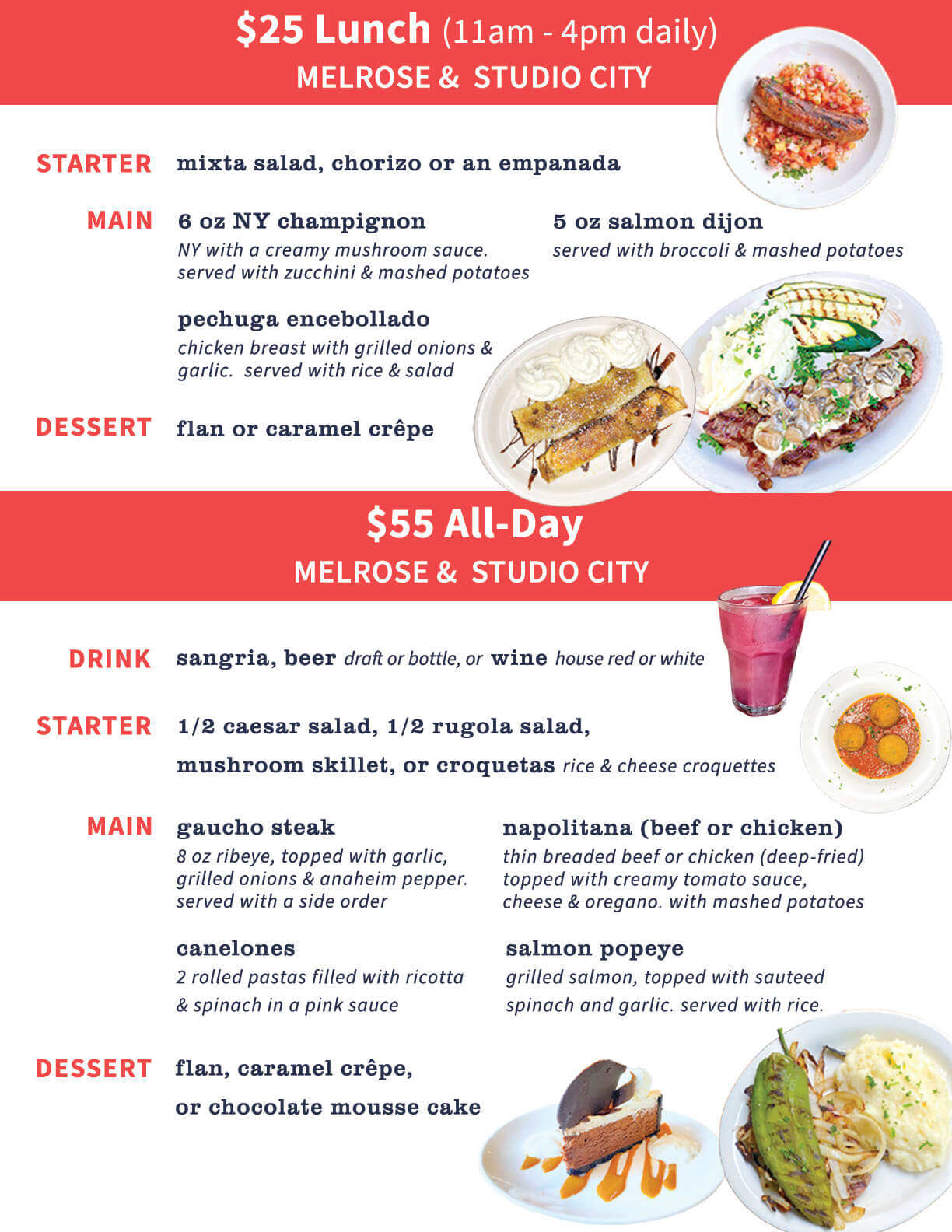 Menu | LALA'S Argentine Grill